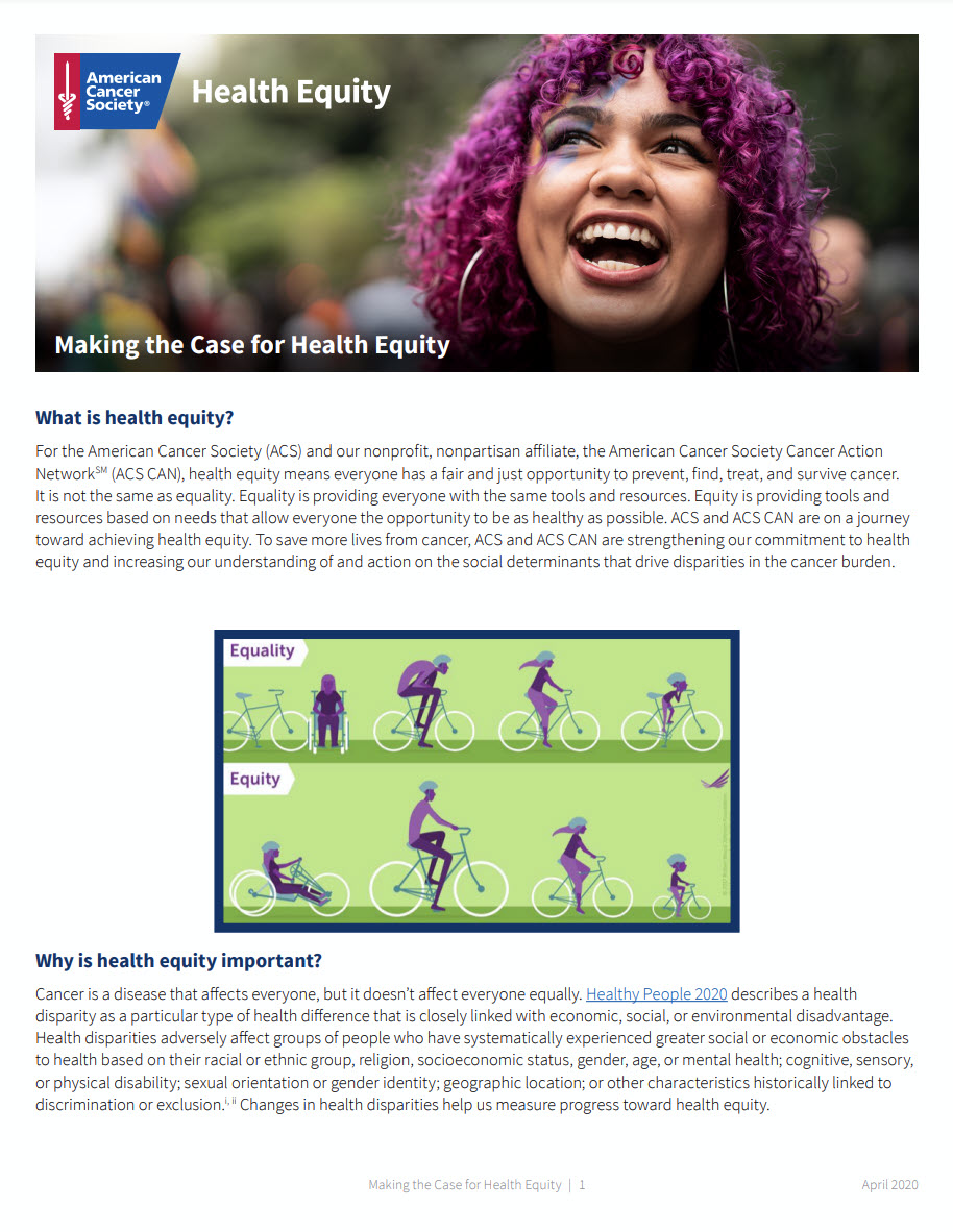 Health Equity Resources for State Coalitions - ACS4CCC