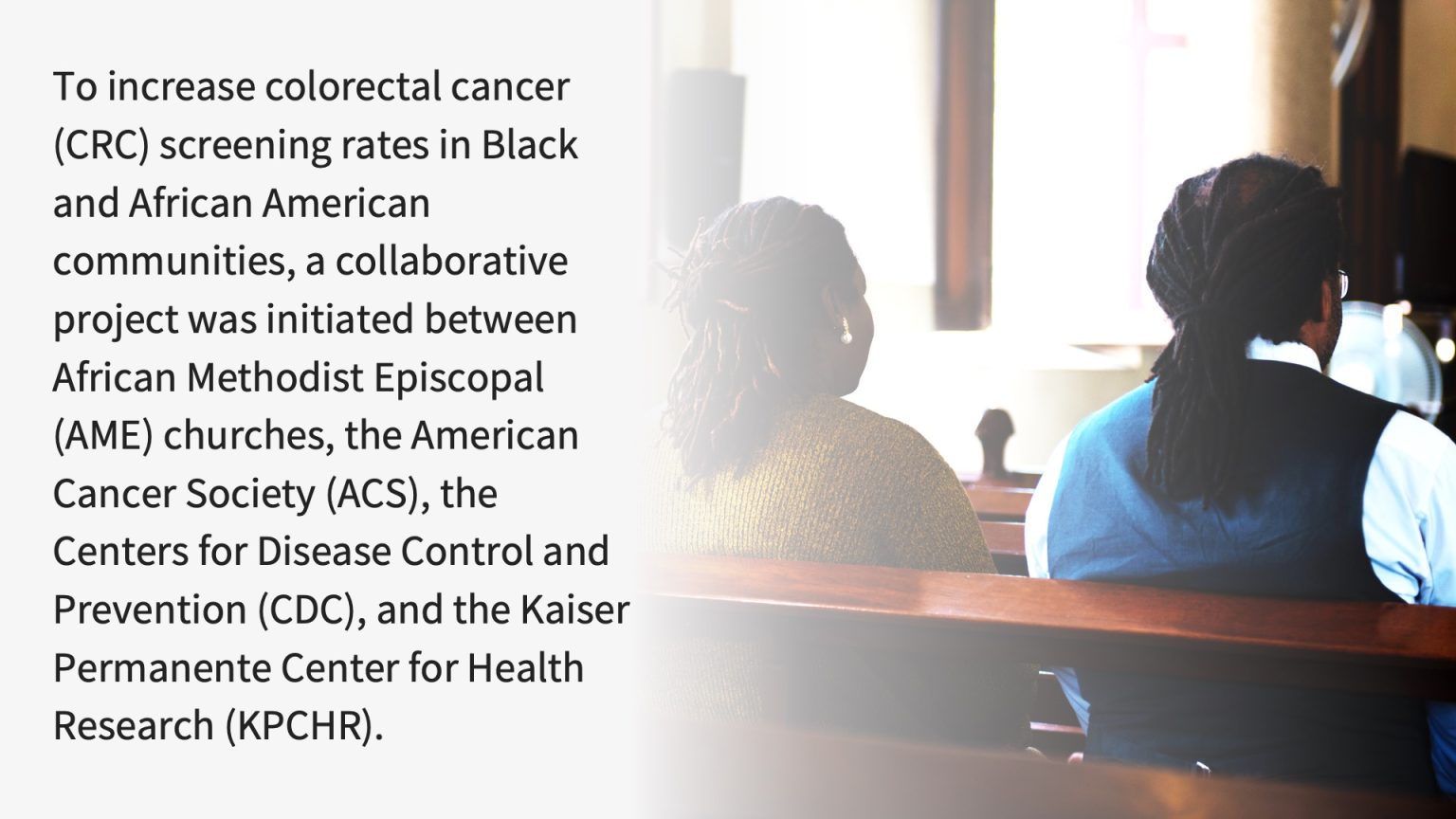 Colorectal Cancer Screening in the AME Church Community - ACS4CCC